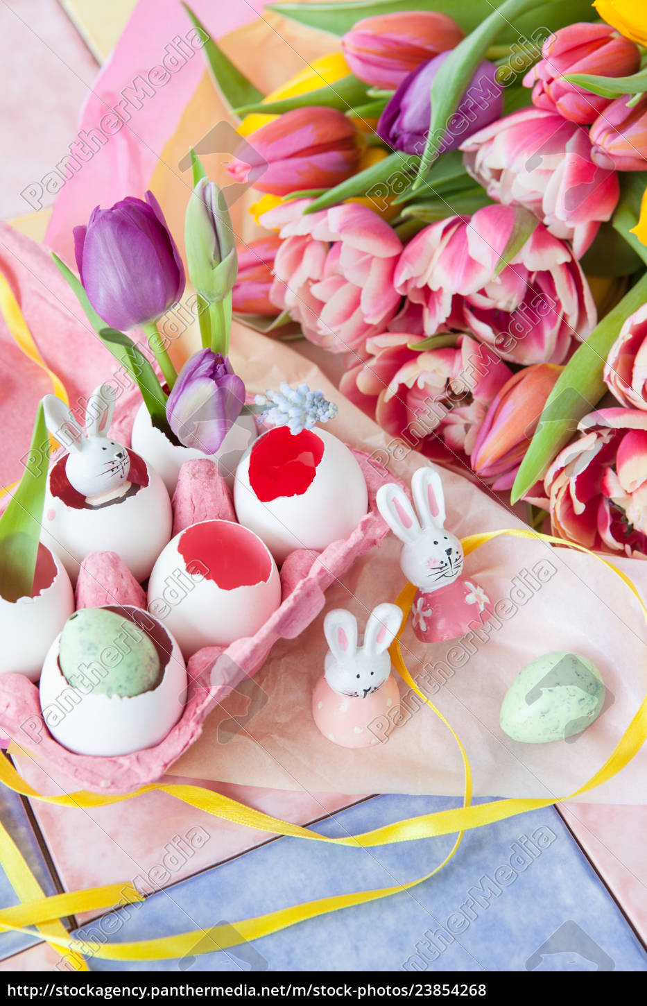 Bunte Tulpen und Deko fuer Ostern - Lizenzfreies Foto - #23854268 ... Bunte Tulpen und Deko fuer Ostern - Lizenzfreies Foto - #23854268 ...